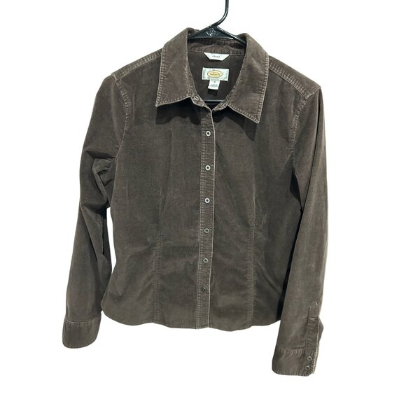 Talbots | Jackets & Coats | Talbots Stretch Corduroy Shirt Jacket Brown ...